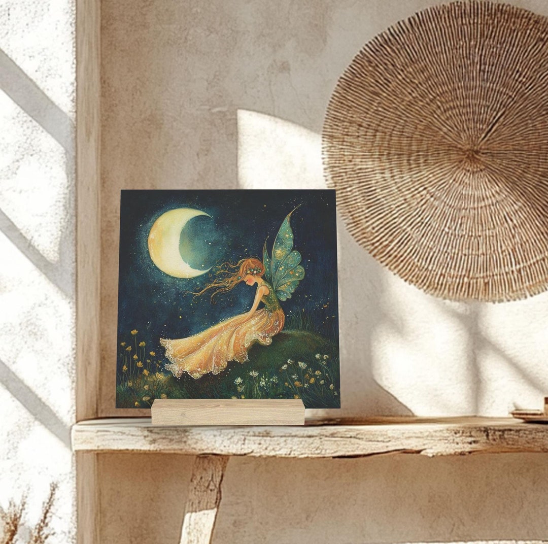 Whimsical Fairy Gallery Board With Stand Art, Fantasy Wall Decor ...