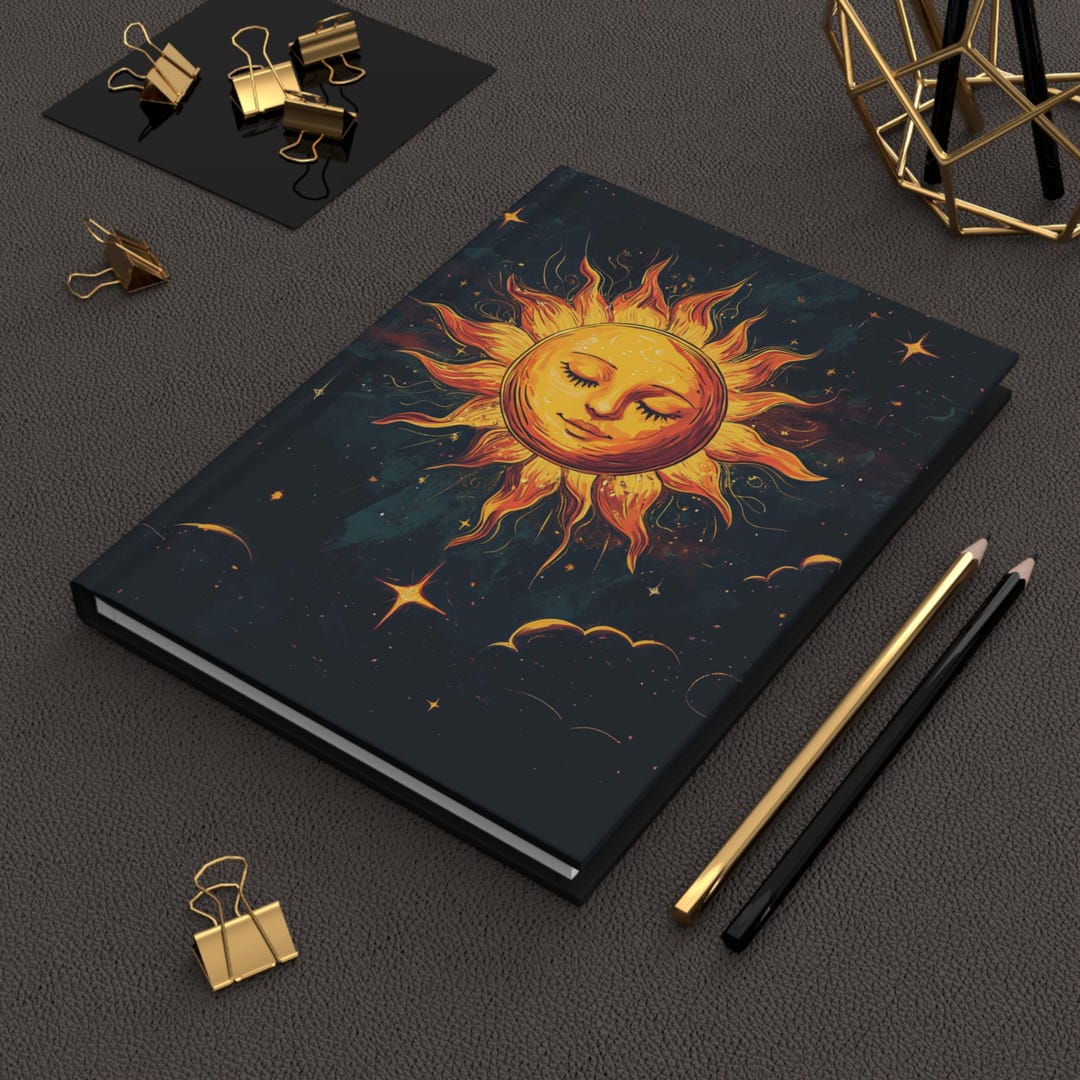 Mystical Sun Notebook Journal, 2025 Journal, Hardcover Journal ...