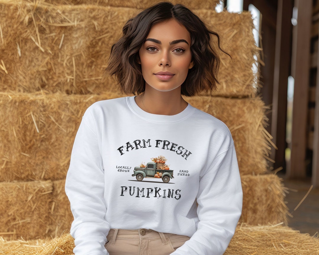 Farm Fresh Pumpkin Sweatshirt Halloween Party Sweatshirt - Etsy