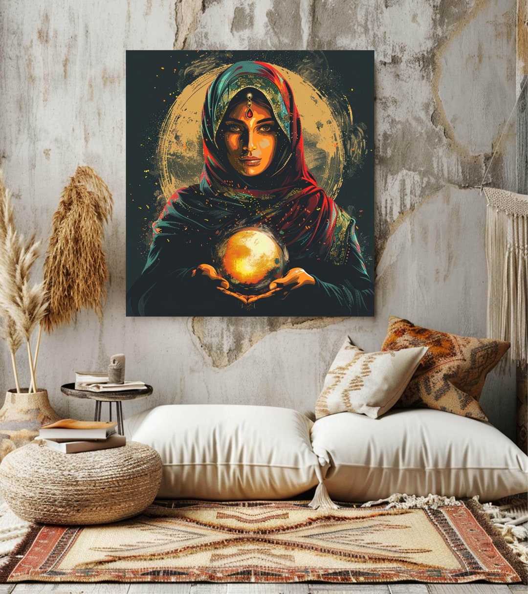 Mystical Fortune Teller Canvas Art, Magical Painting Wall Decor ...
