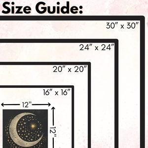 Celestial Stars and Moon Mystical Canvas Wall Art Home Decor, Moody ...