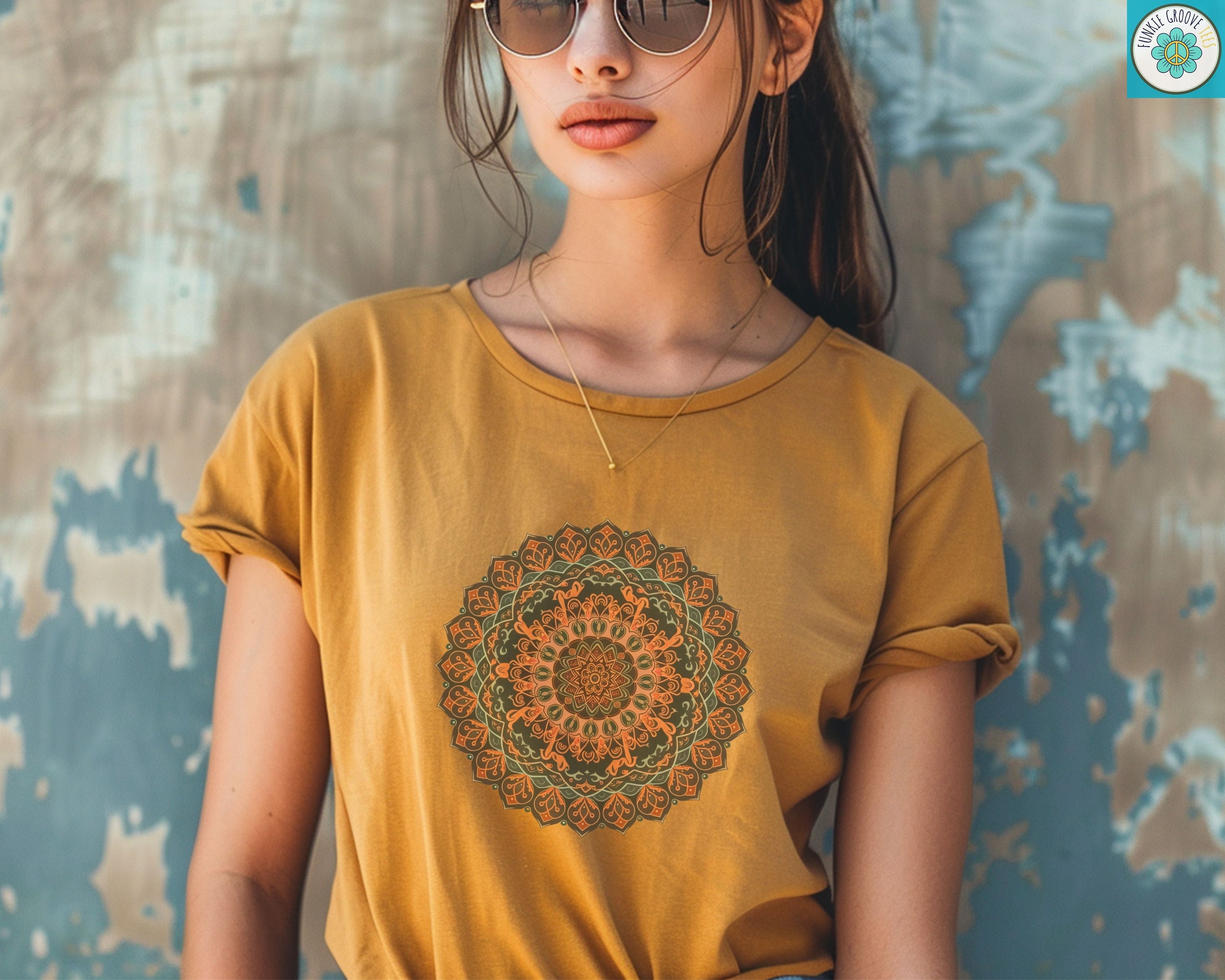 Boho Hippie Mandala Tshirt Bella and Canvas 3001, Zen T-shirt, Free ...