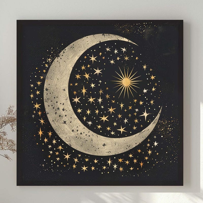 Moon Art - Etsy