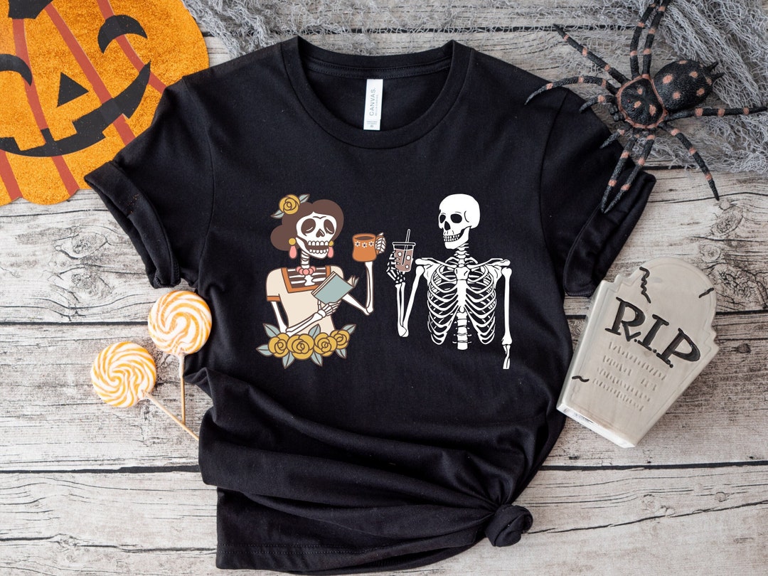 Skeletons Husband and Wife Coffee T-shirt, Skeleton Couple Shirt ...