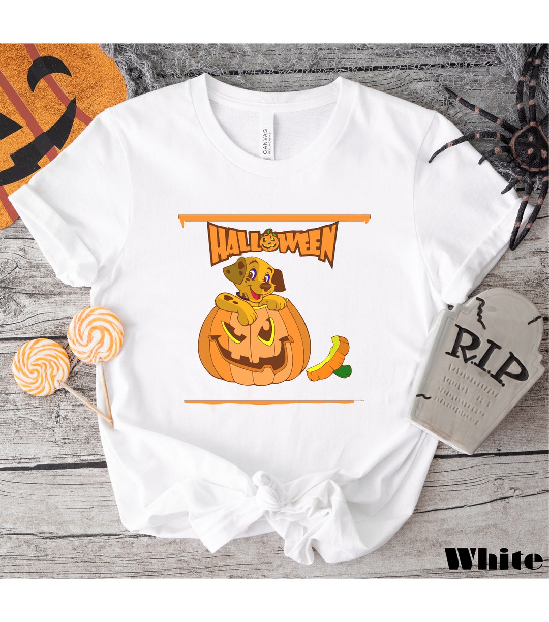 Cute Halloween Dog T-shirt, Fall Dog Pumpkin Shirt, Halloween T-shirt ...