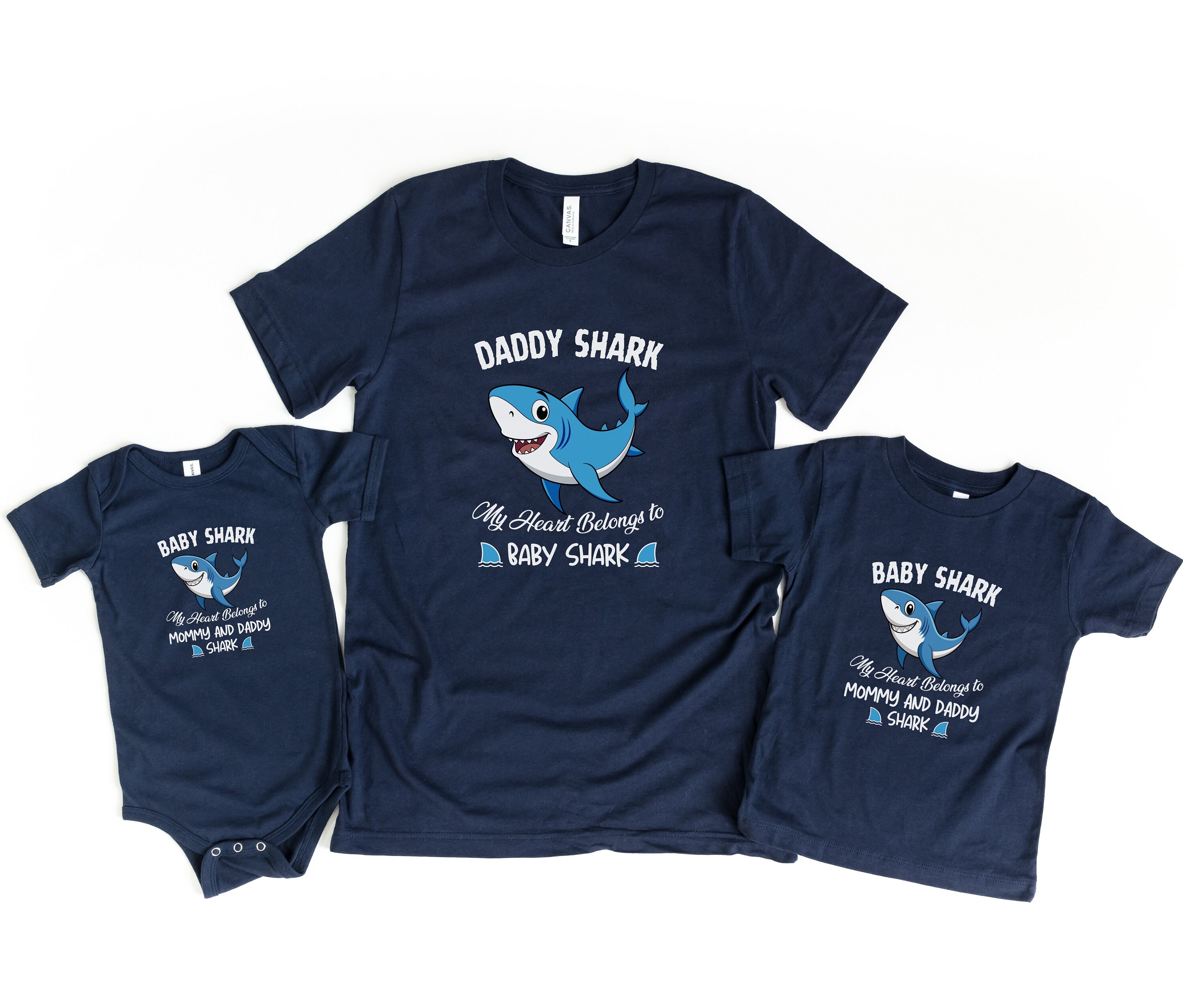 Shark Family Matching Shirts: Mommy, Daddy, Baby Shark Cotton Tees - Etsy