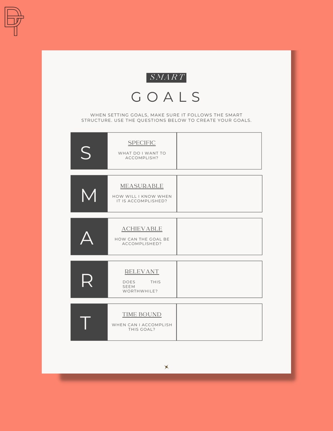 Smart Goals: Goal Setting Tool, Productivity Enhancing, Mindset ...