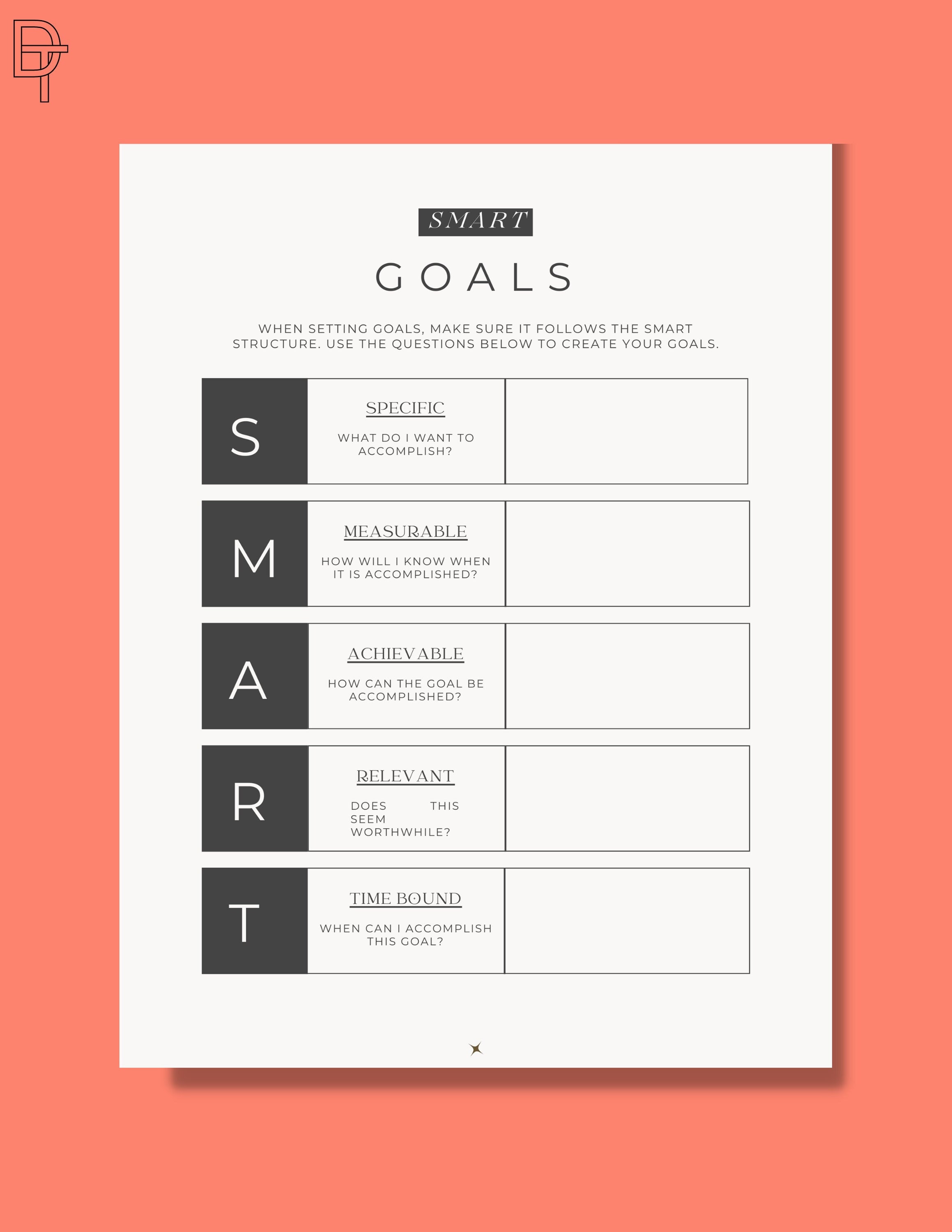 Smart Goals: Goal Setting Tool, Productivity Enhancing, Mindset ...