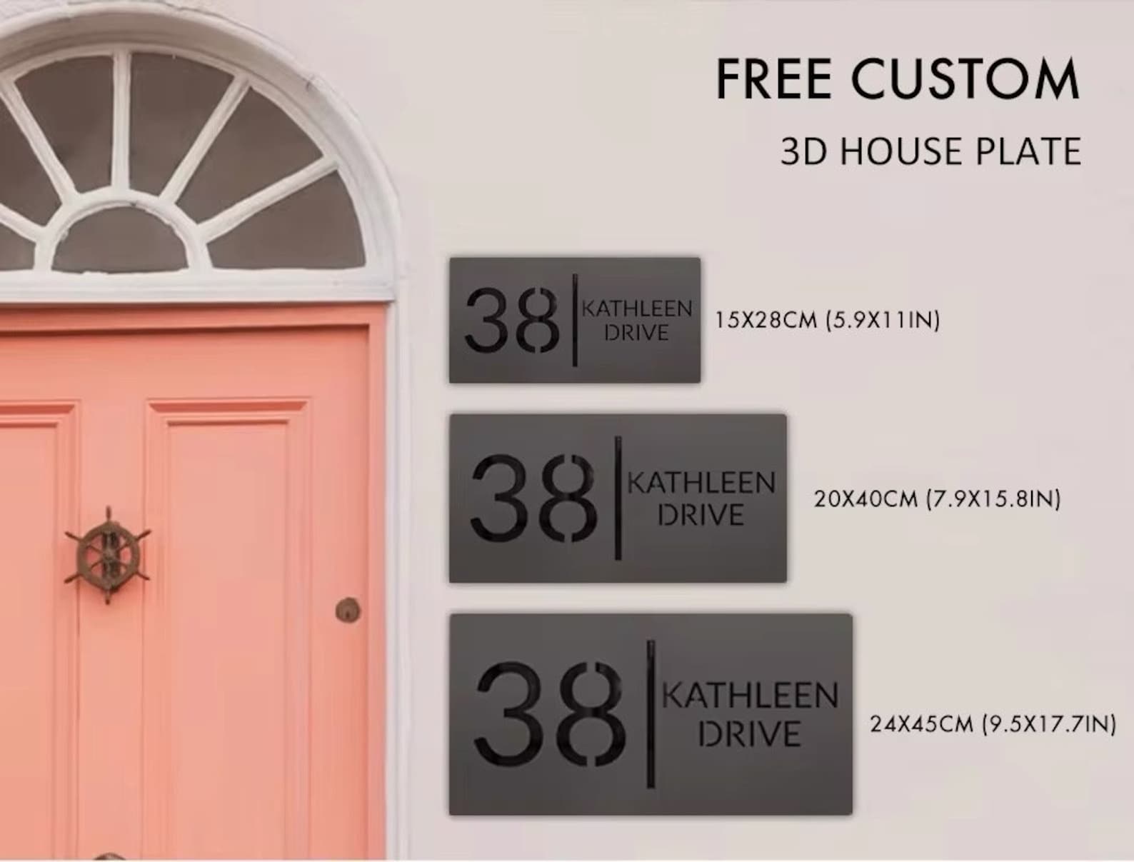 Custom House Number Sign, Personalized Address Sign With Street Name ...