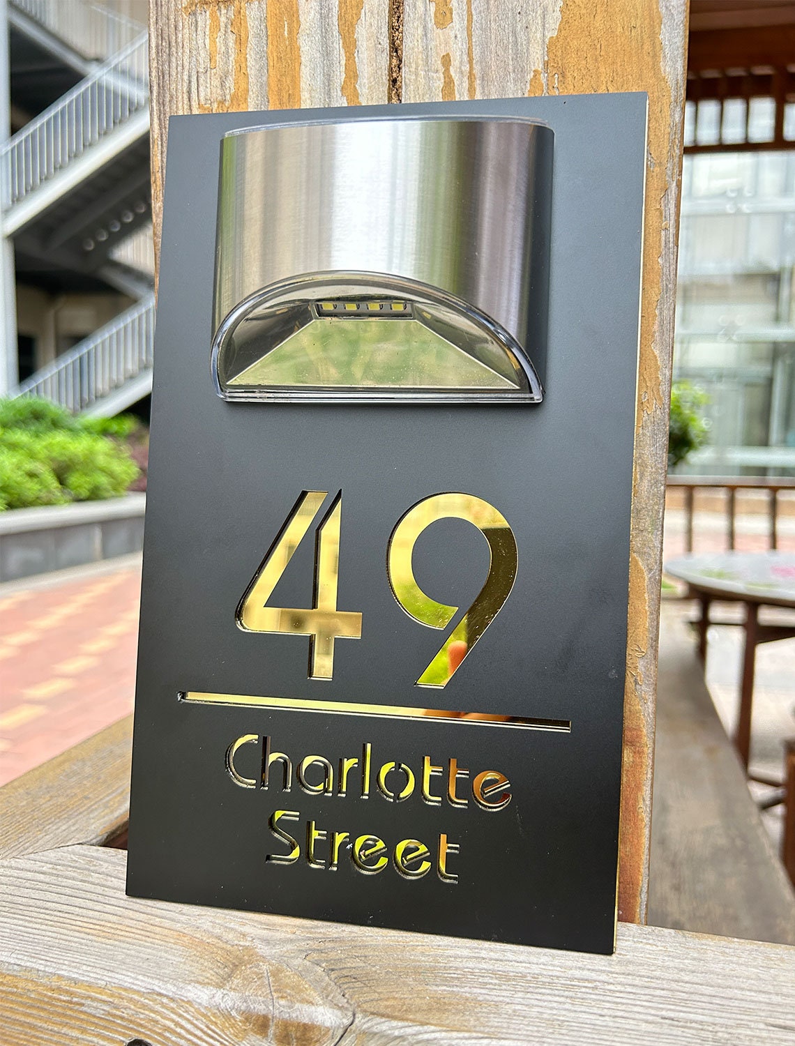 Custom Solar LED Address Sign, Lighted House Number Plaque ...