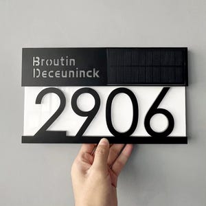 Solar House Number Sign Address, Illuminated Address Plaque, Custom ...