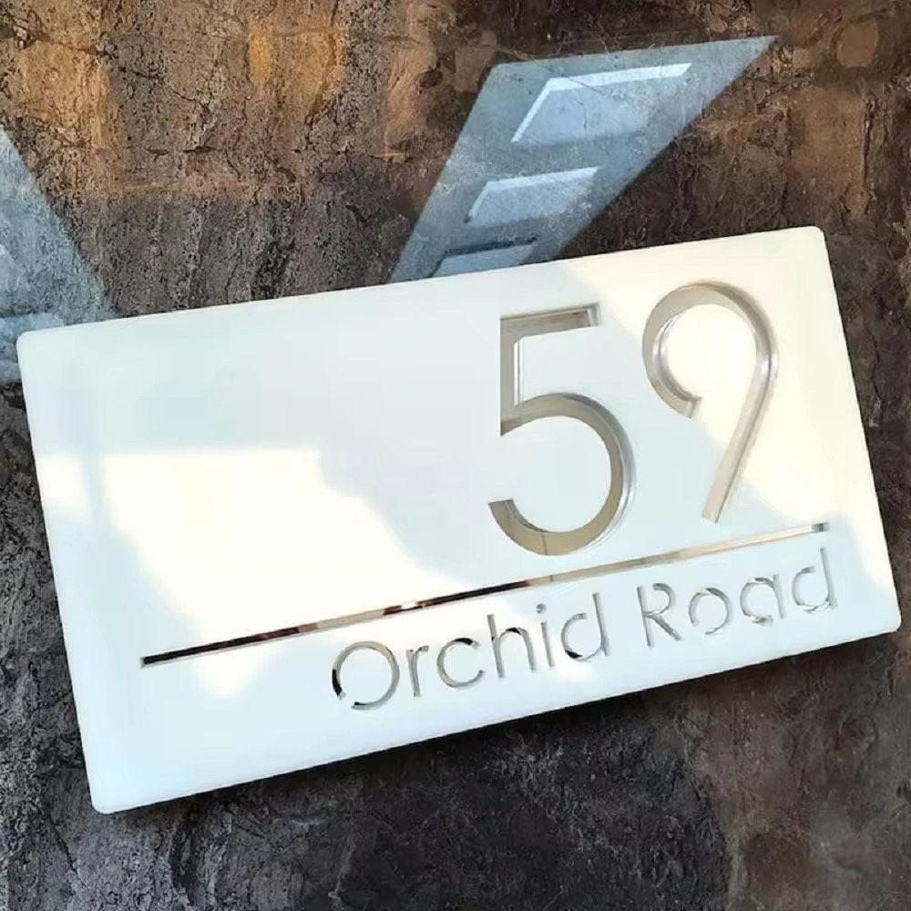 Custom House Number Sign, Personalized Address Sign With Street Name ...