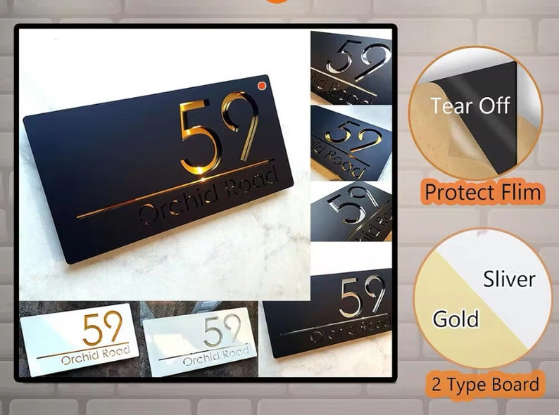 Custom House Number Sign, Personalized Address Sign With Street Name ...