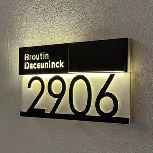 Solar House Number Sign Address, Illuminated Address Plaque, Custom ...