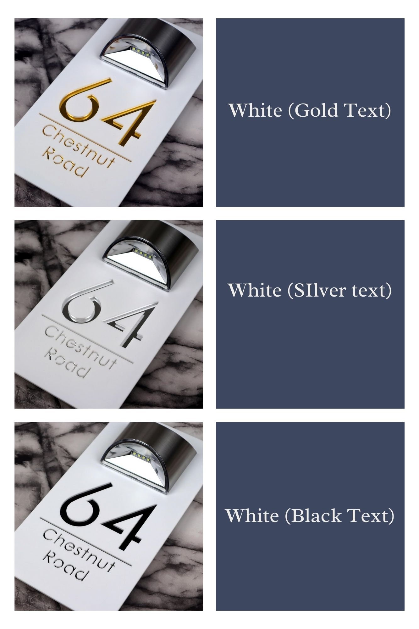 Custom Solar LED Address Sign, Lighted House Number Plaque ...