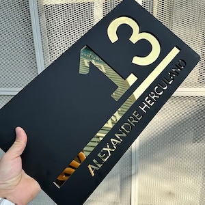 Personalized Modern House Number Sign, Custom Address Sign With Street ...