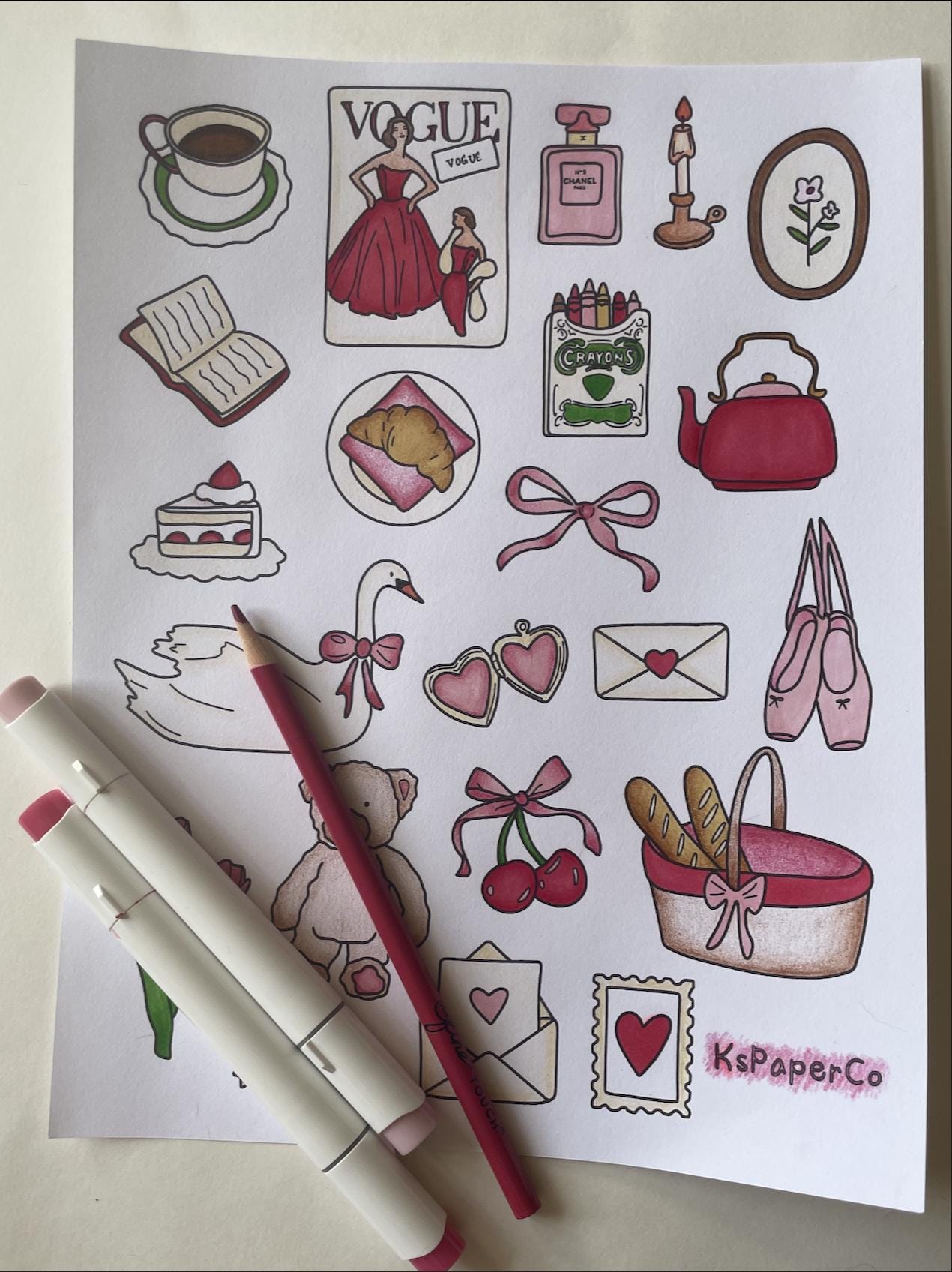 Coquette Collage Coloring Page | Kspaperco - Etsy