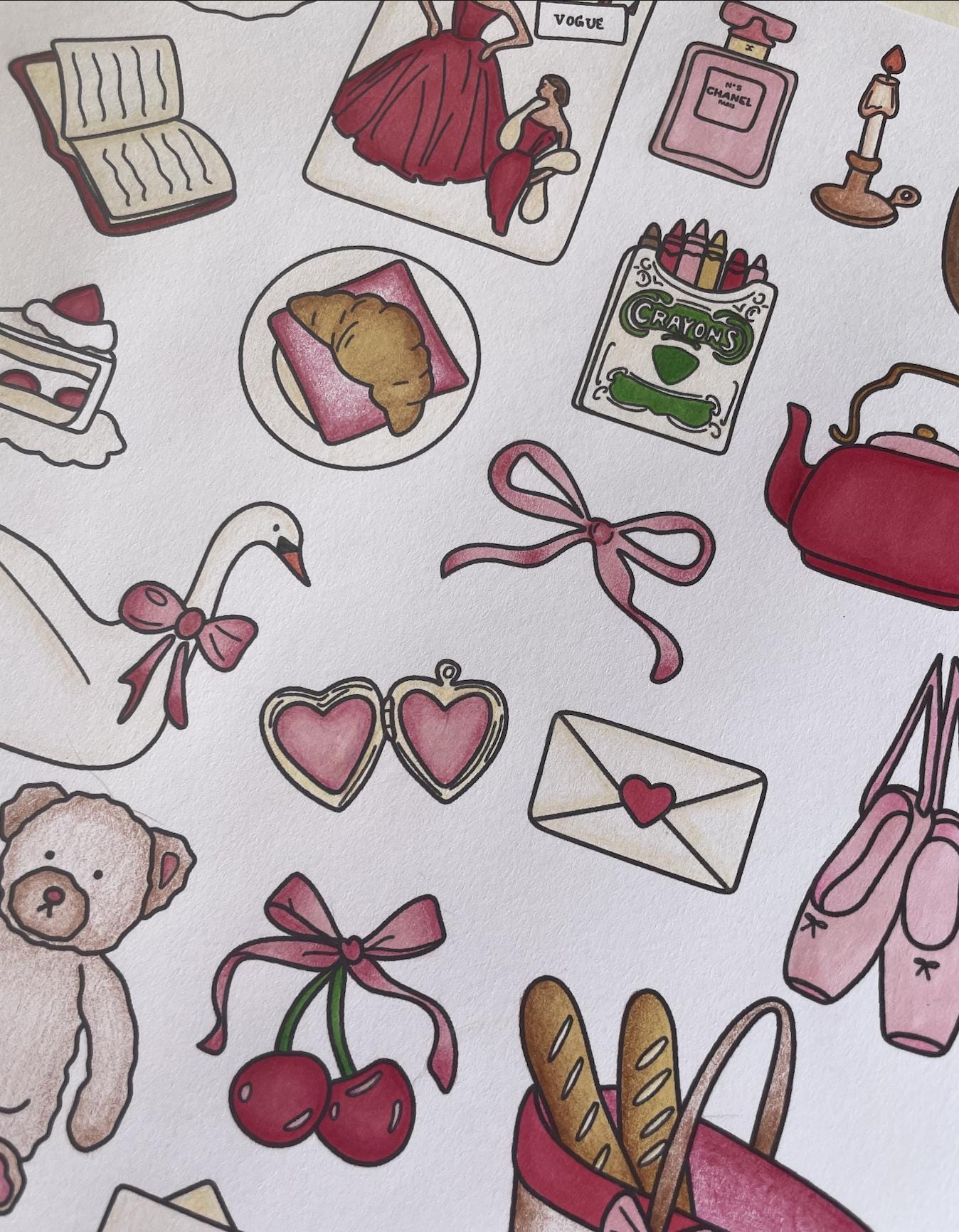 Coquette Collage Coloring Page | Kspaperco - Etsy