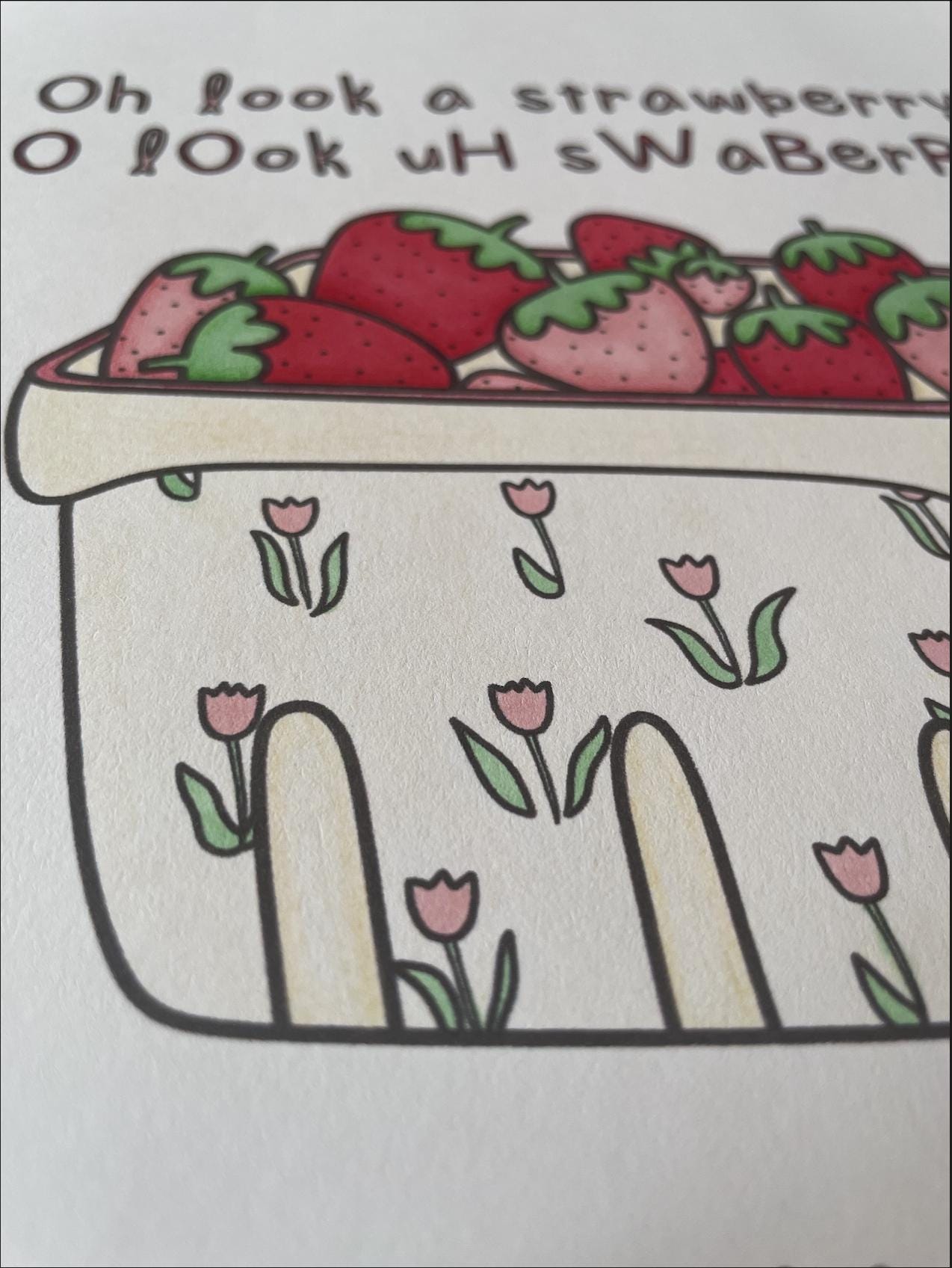 Oh Look a Strawberry Meme Coloring Page | Kspaperco - Etsy