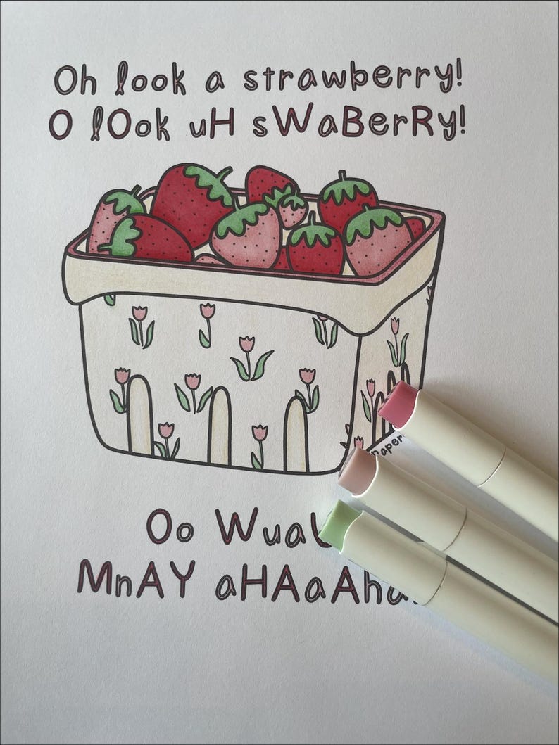 Oh Look a Strawberry Meme Coloring Page | Kspaperco - Etsy Australia