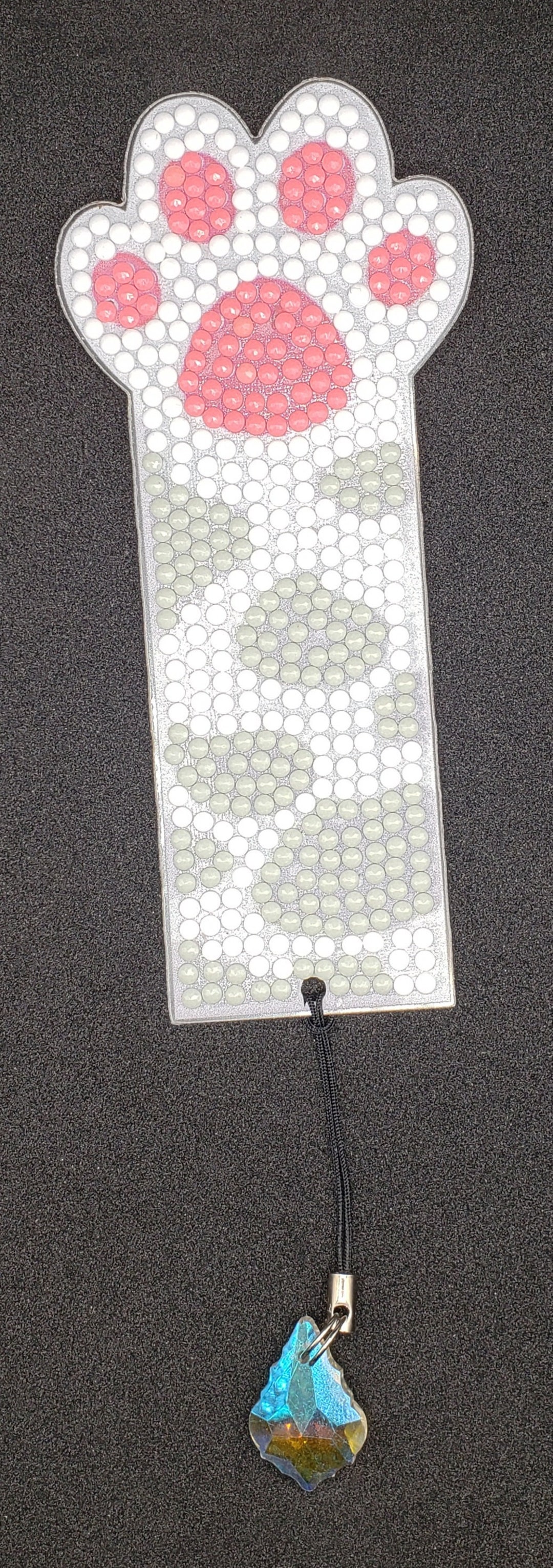 Beaded Paw Bookmark With Dangling Crystal - Etsy