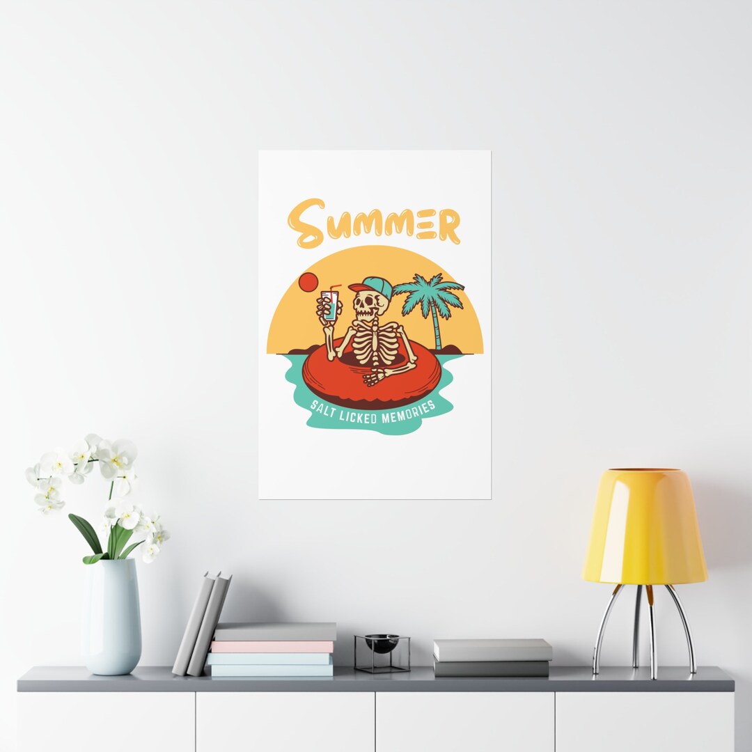 Skeleton Summer Poster - Etsy
