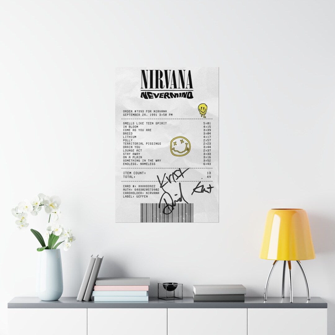 Nirvana Receipt Poster - Etsy