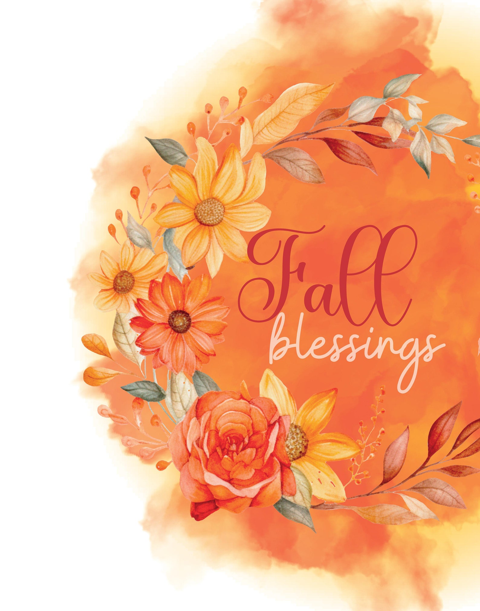 Fall Blessings, Fall Printable, Wall Art, Autumn Print, Farmhouse Decor ...