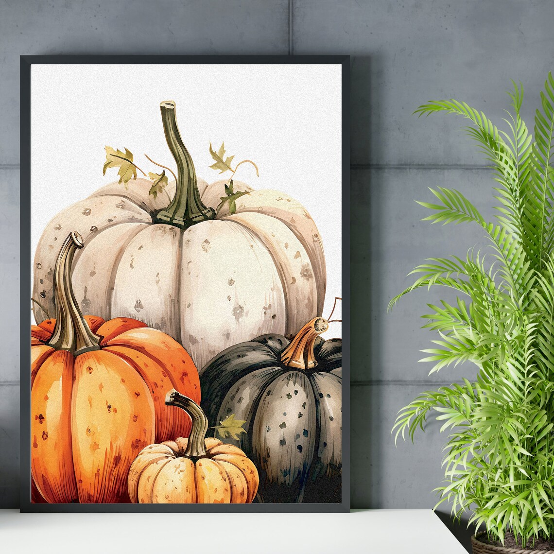 Pumpkin Wall Art, Fall Printable Wall Art, Autumn Print, Farmhouse ...