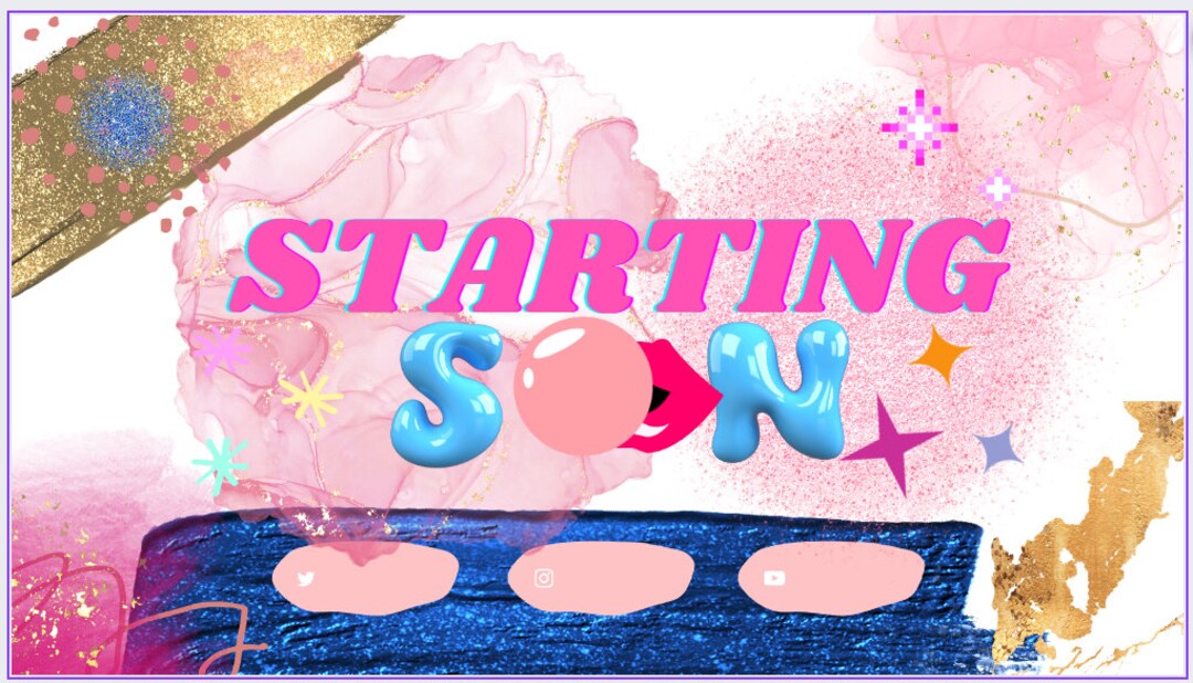 Animated Bubblegum Pop Twitch Overlay | Overlay Stream Package | Cute ...