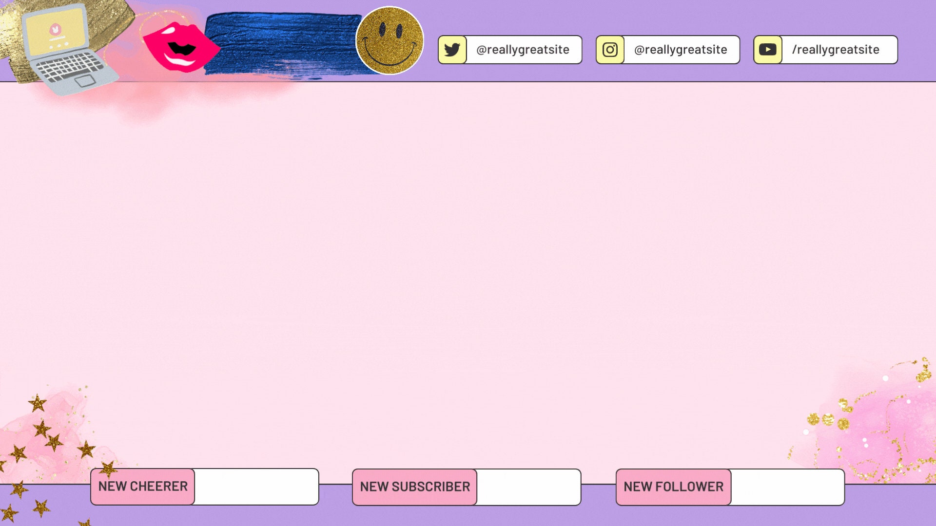Animated Bubblegum Pop Twitch Overlay | Overlay Stream Package | Cute ...