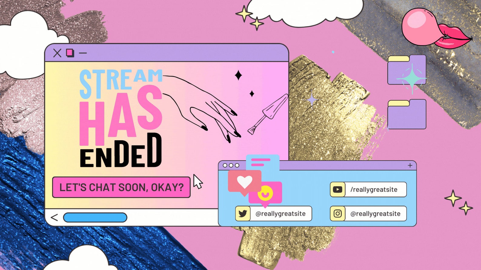 Animated Bubblegum Pop Twitch Overlay | Overlay Stream Package | Cute ...