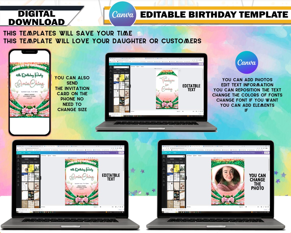 Editable Aka Birthday Invitation 2023, Aka Pink Birthday Invitation ...