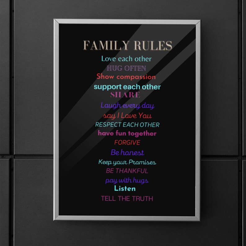 Printable Family Rules Wall Art-house Rules Print Art-family Gift ...