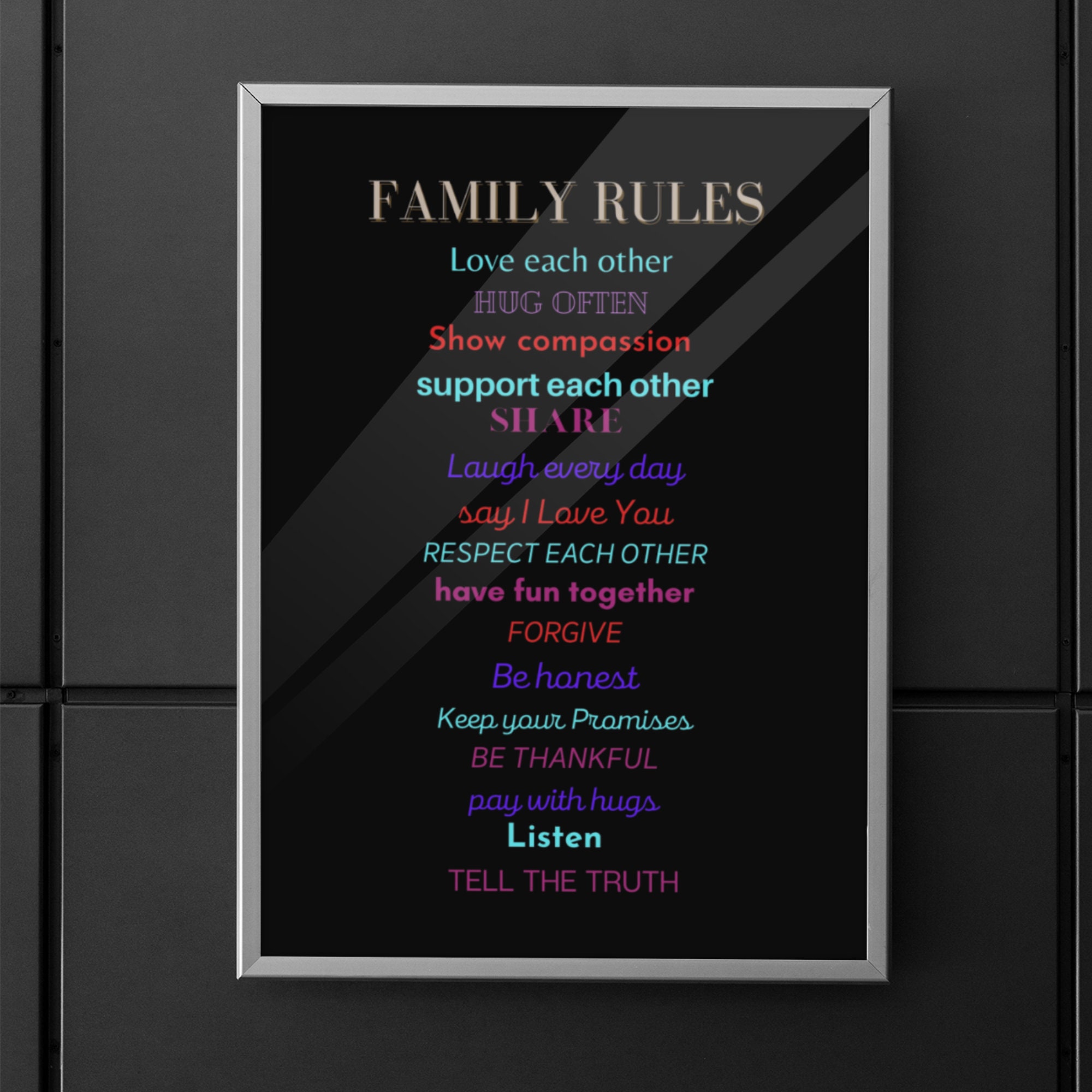 Printable Family Rules Wall Art-house Rules Print Art-family Gift ...