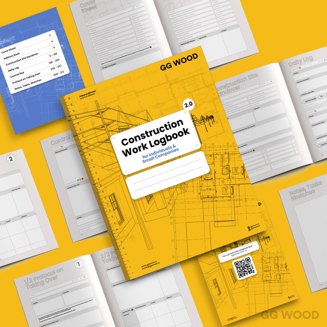 Construction Site Work Diary Planner Construction Worker - Etsy