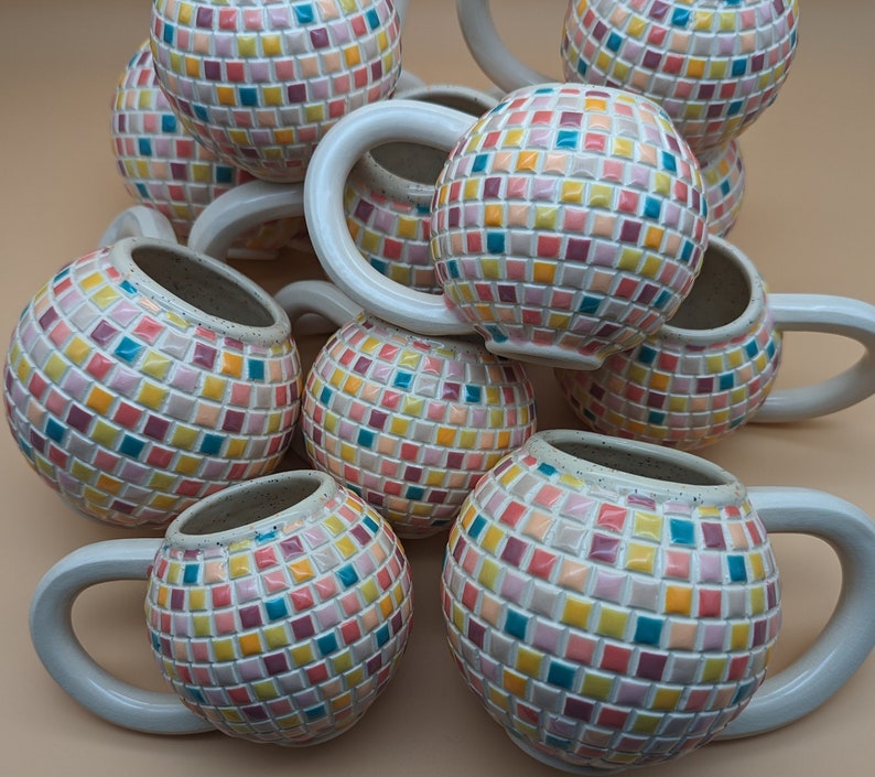Original Size Disco Ball Mug, Hand Made, Disco Ball Mug, Disco Ball ...