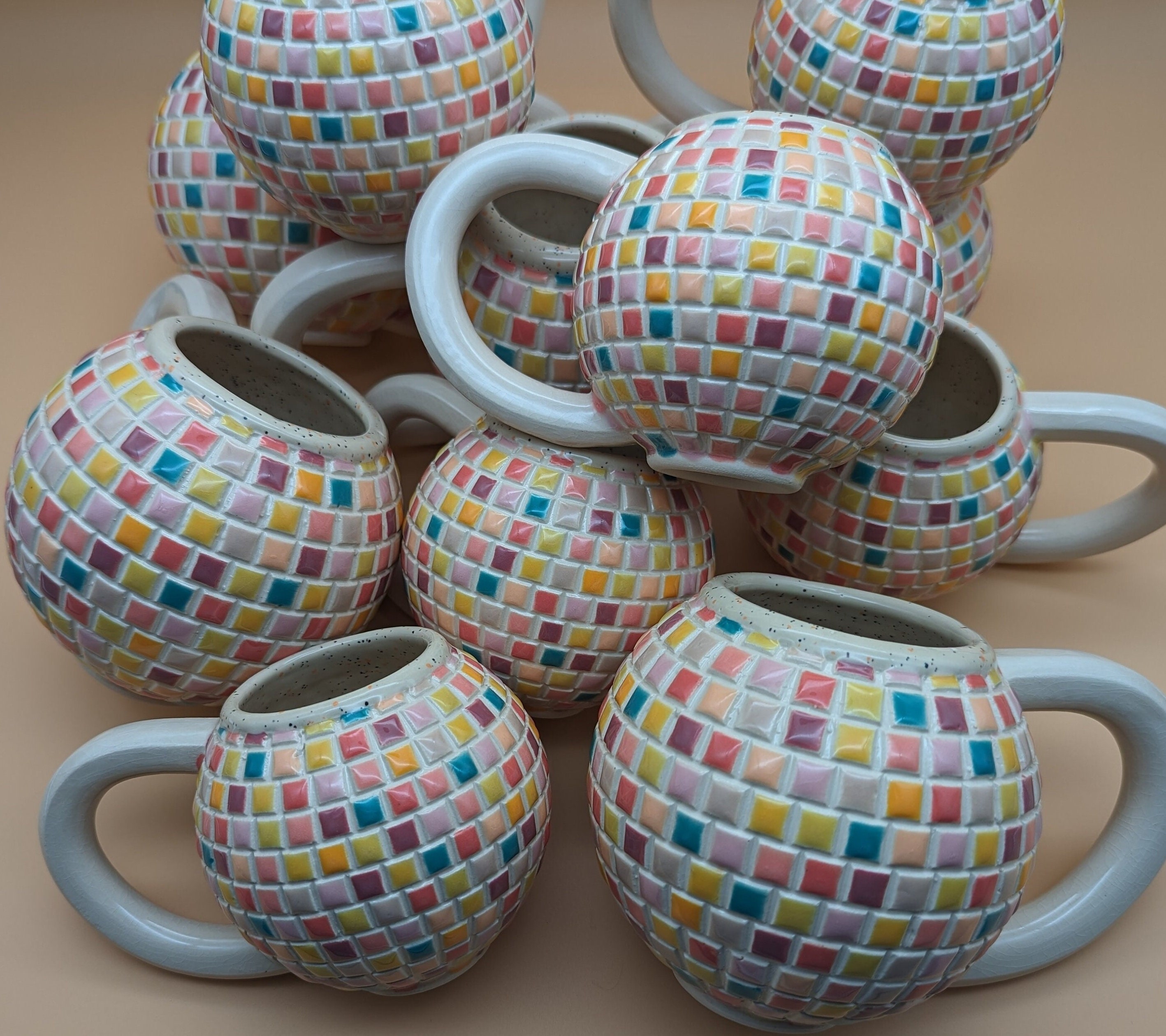 Original Size Disco Ball Mug, Hand Made, Disco Ball Mug, Disco Ball ...