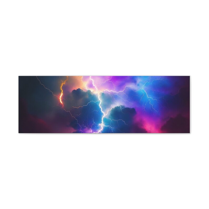 Purple Sky With Abstract Lightning - Canvas Gallery Wraps - Etsy