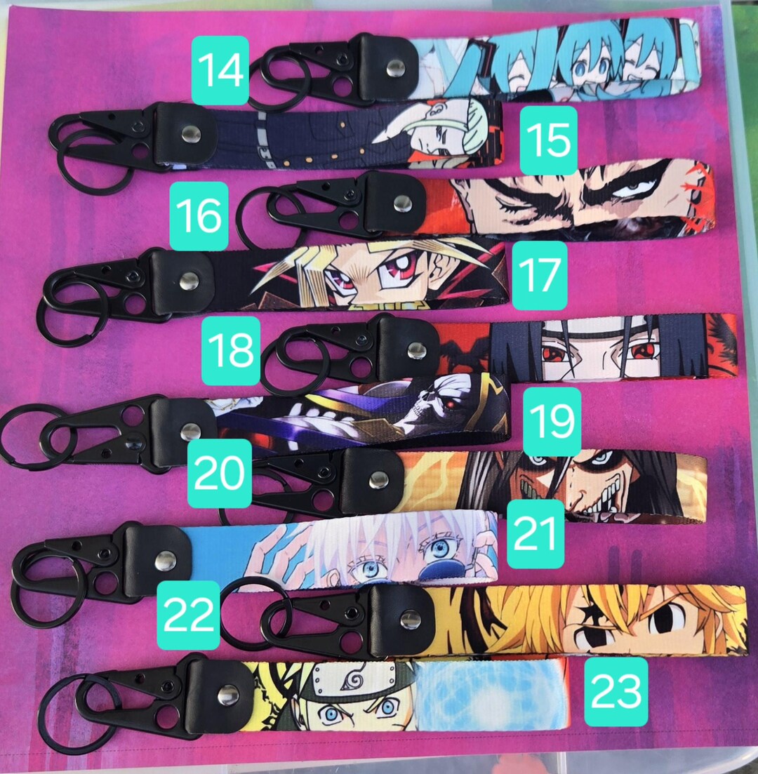 Anime Key Lanyard, Wrist Strap, Character Key Holder, Anime Keychain ...