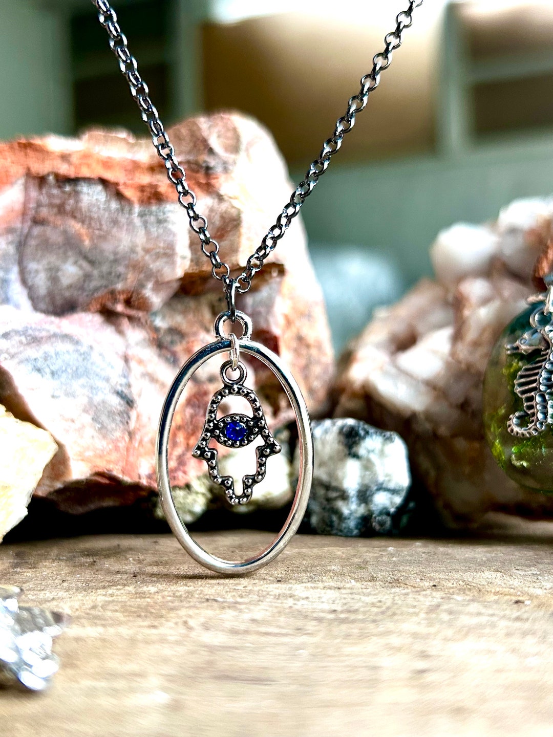 Hamsa Hand Necklace hand of Fatima - Etsy