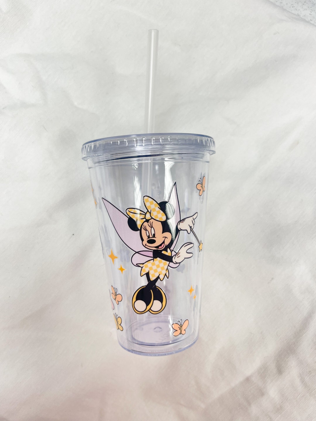 Minnie Mouse Plastic Cup With Lid - Etsy