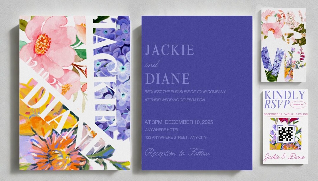 Flora Invitation Canva Template - Etsy