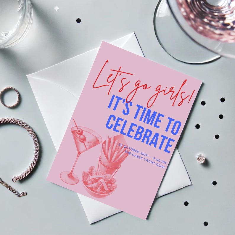 Let's Go Girls! Any Event Invitation Canva Template - Etsy