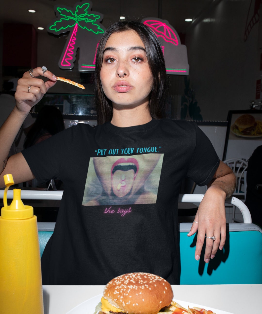 Retro Rave Vibes 90s Style Surreal MDMA Ecstasy Tongue - Etsy