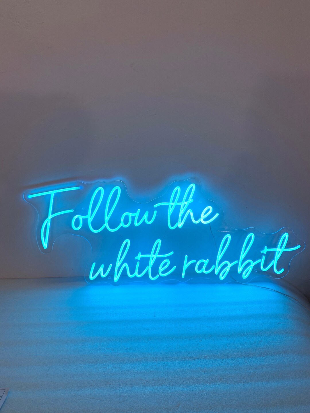 Follow the White Rabbit Custom Neon Sign Bedroom Led Light Home Decor ...