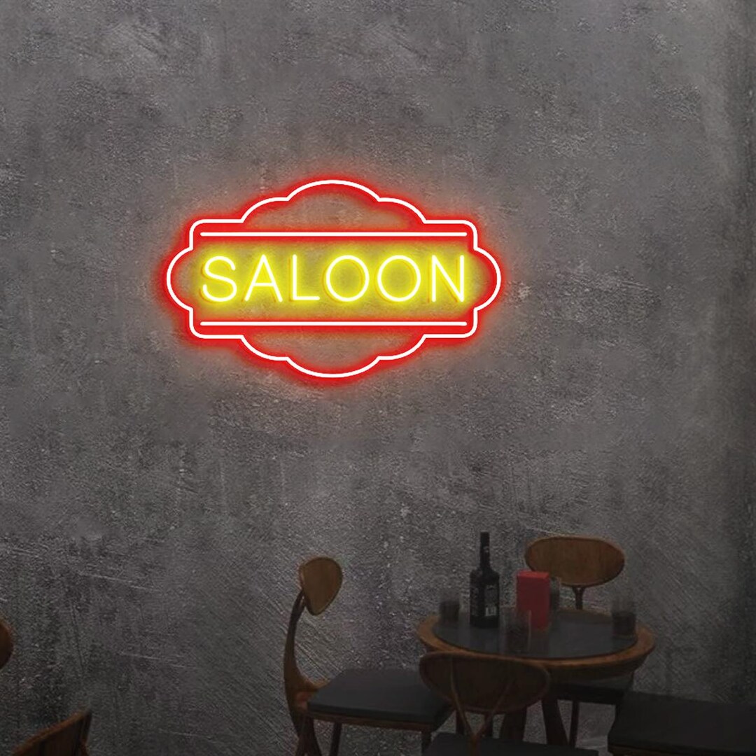 Saloon Neon Sign, Saloon Sign, Western Saloon Sign, West Saloon for ...