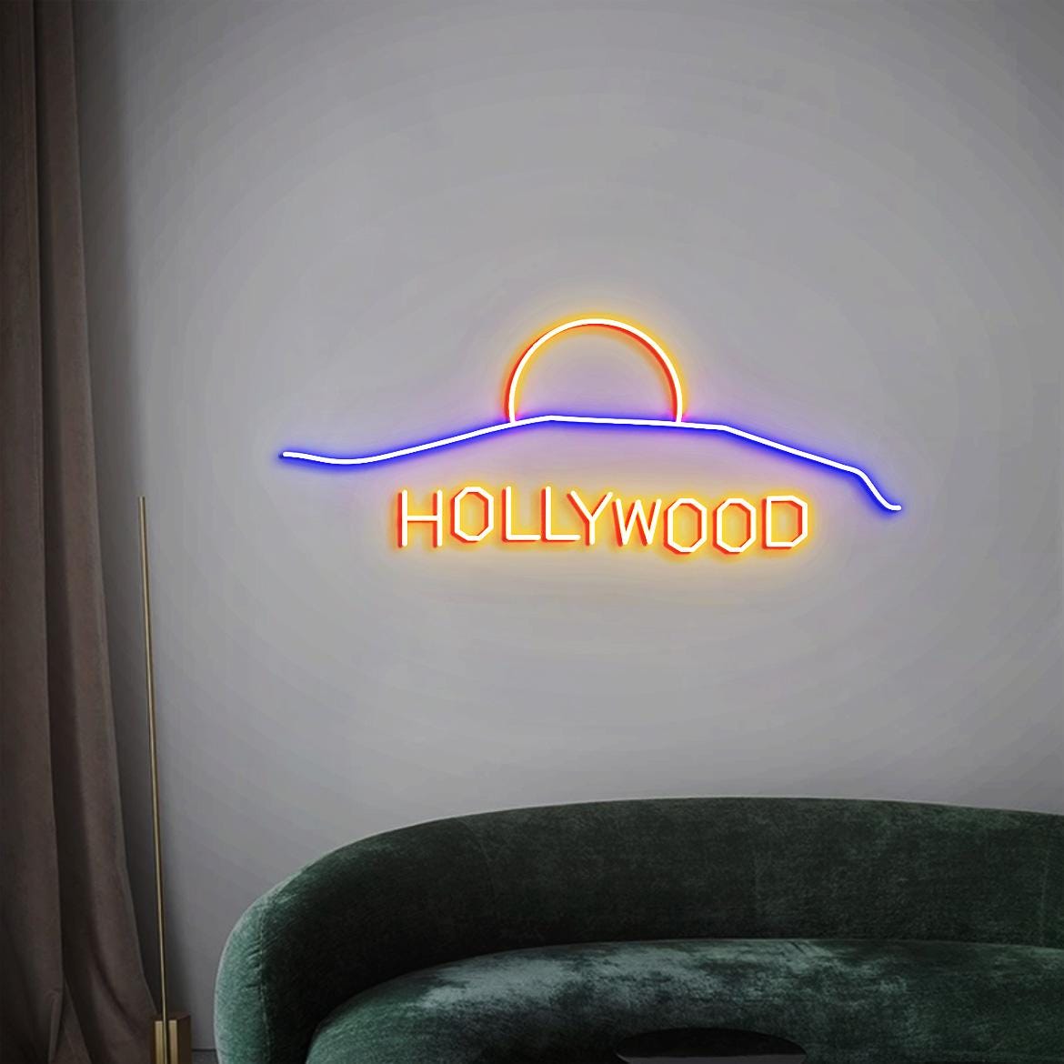 Hollywood Neon Sign, Hollywood Sign, Hollywood Hill, Los Angeles ...