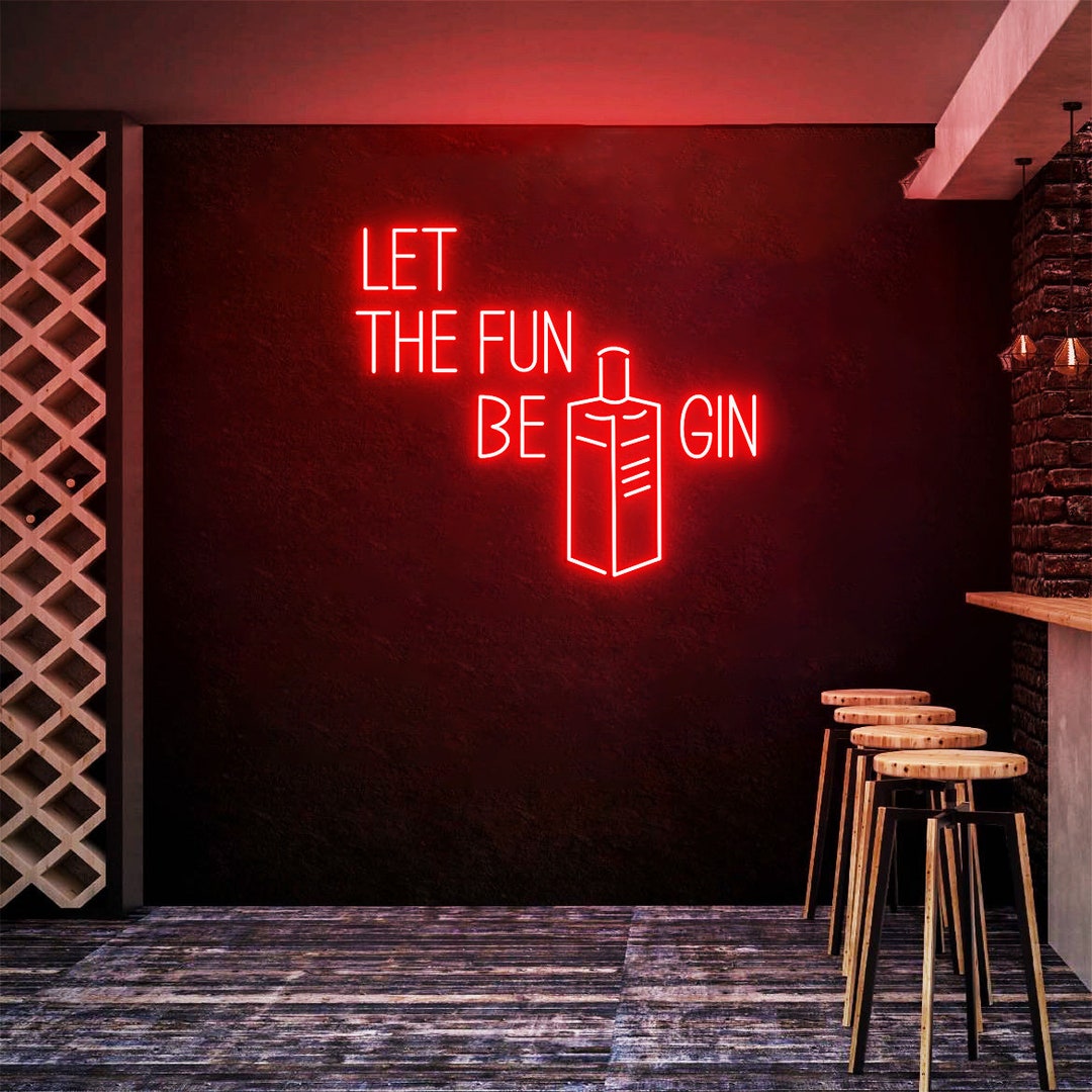 Let the Fun Begin Neon Sign, Party Bar Wall Decor, Bar Pub Club Neon ...