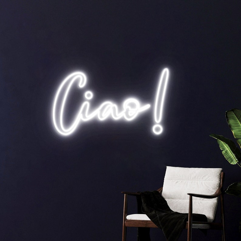 Ciao Neon Sign, Hello Italian Neon Sign, Italian Wall Art Ciao Quote ...